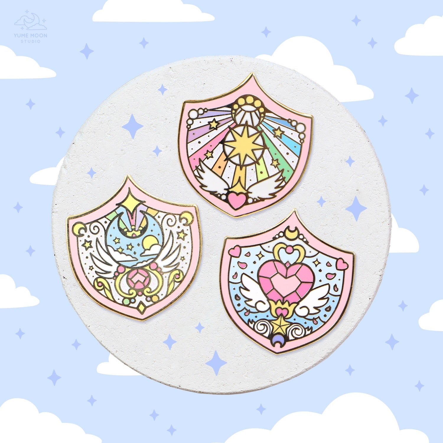 Magical Shields pins – Yume Moon Studio