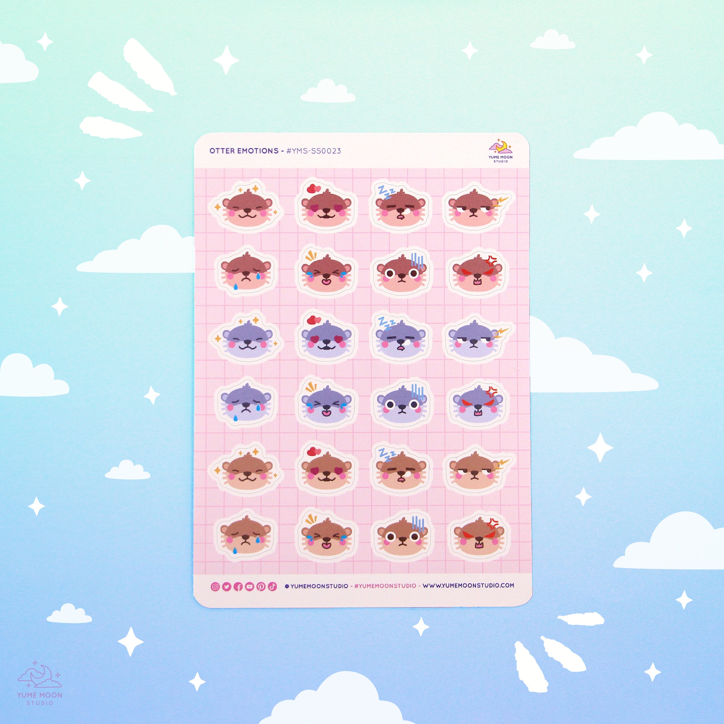 Otter Emotions Sticker Sheet – Yume Moon Studio